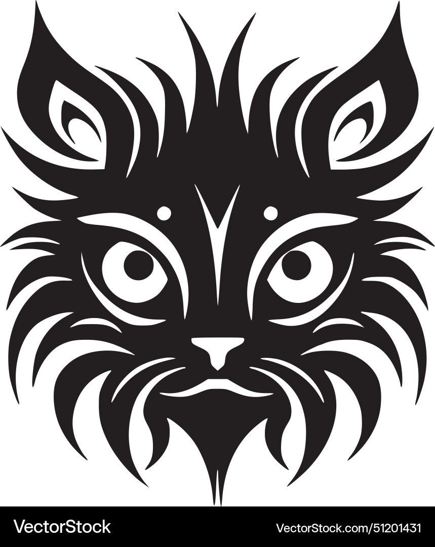Cat - black and white Royalty Free Vector Image