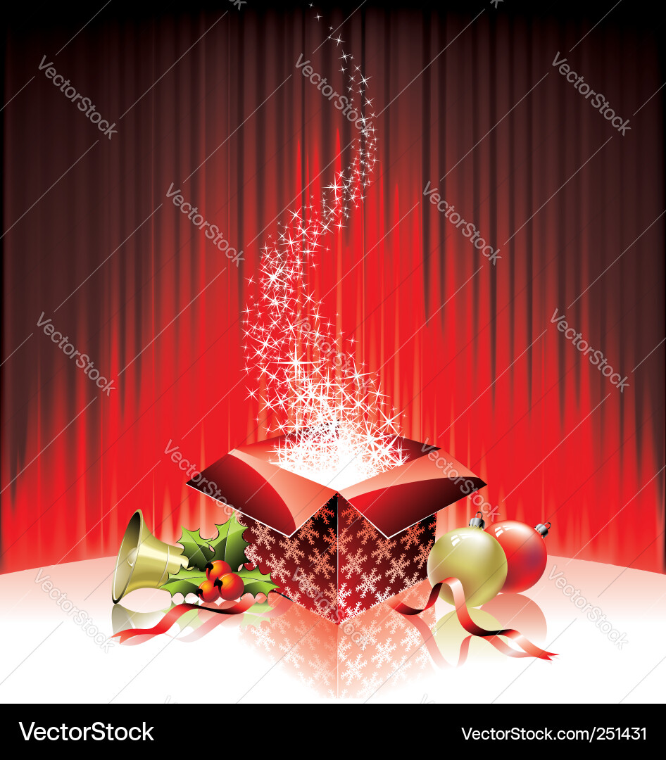 Christmas gift box Royalty Free Vector Image - VectorStock