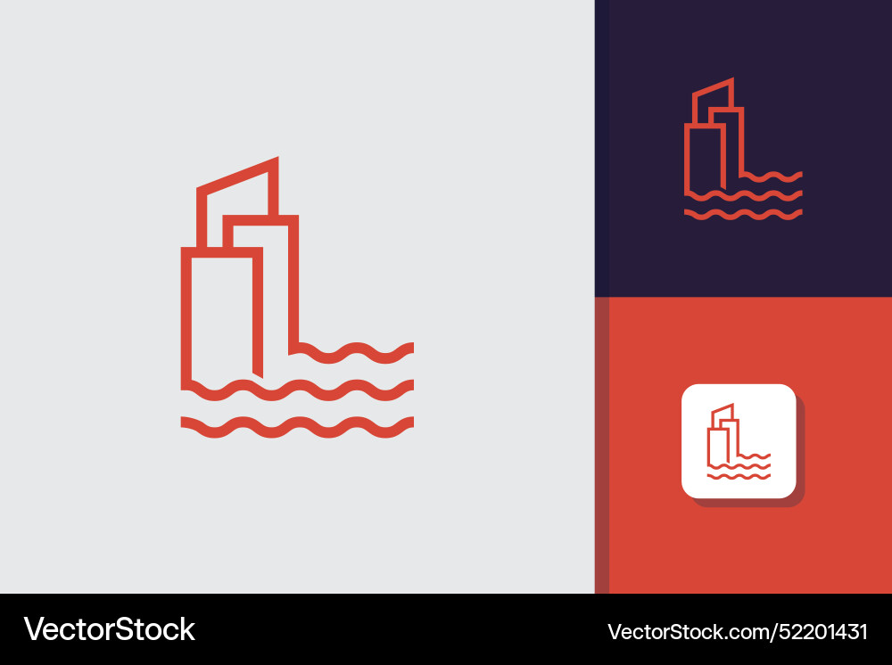 City water logo design template Royalty Free Vector Image