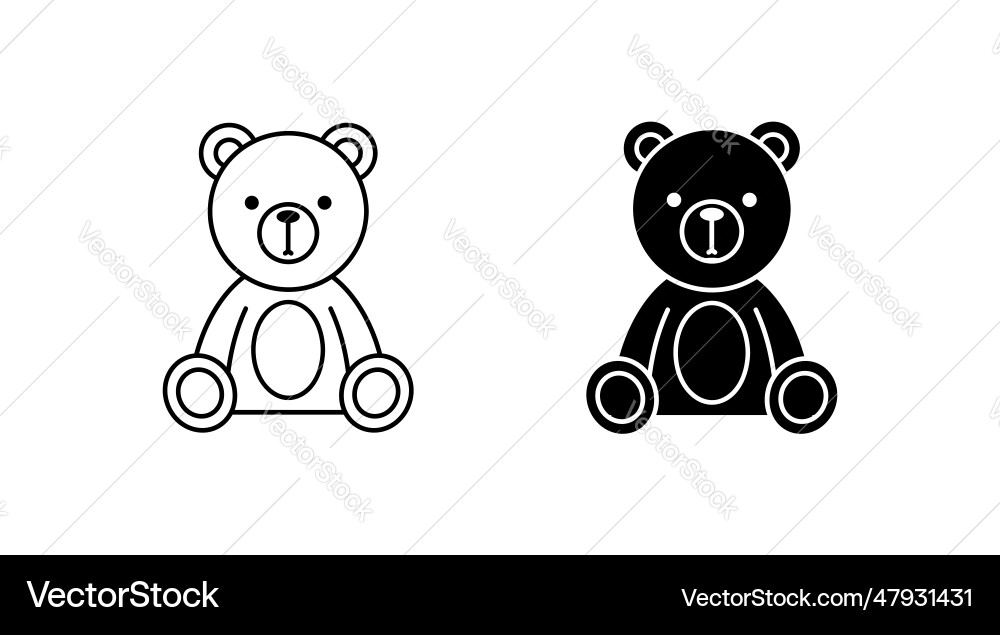 Cute Teddy Bear Icon Royalty Free Vector Image