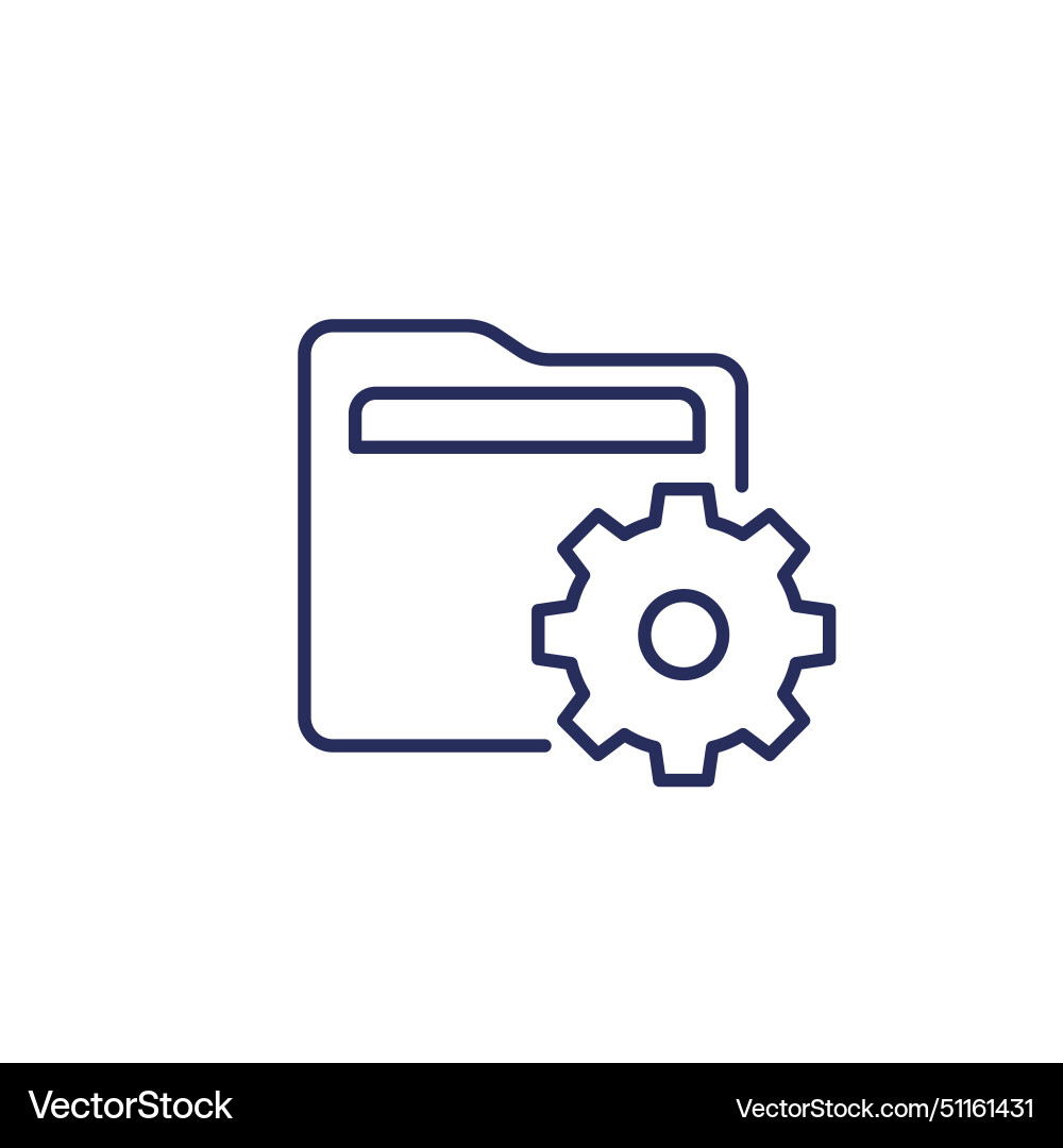 Folder settings icon line pictogram Royalty Free Vector