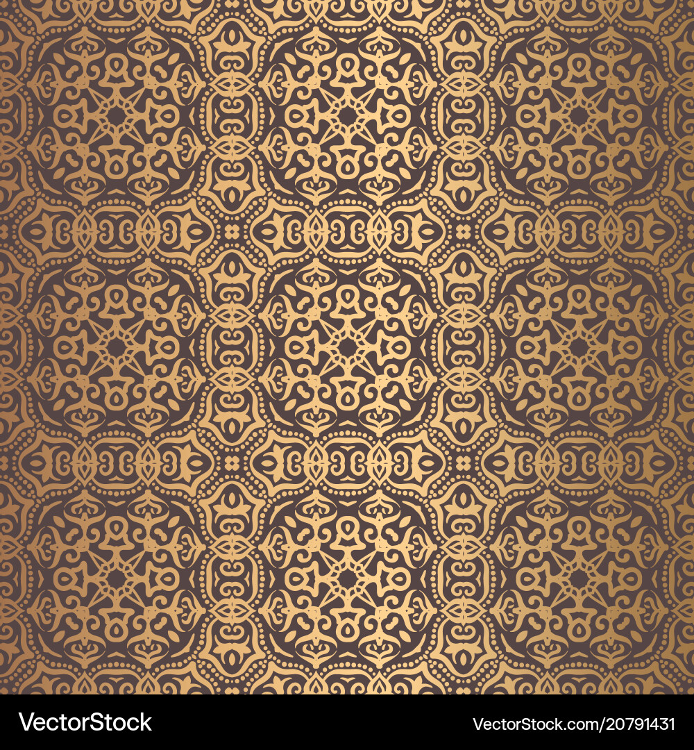 Golden arabesque pattern Royalty Free Vector Image