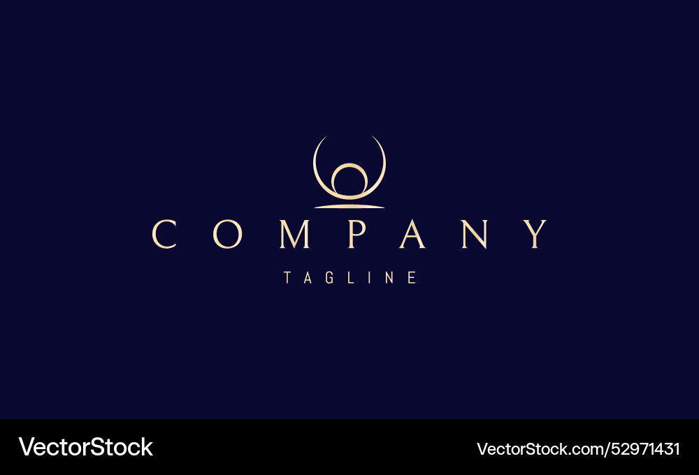 Golden logo with an abstract image Royalty Free Vector Image