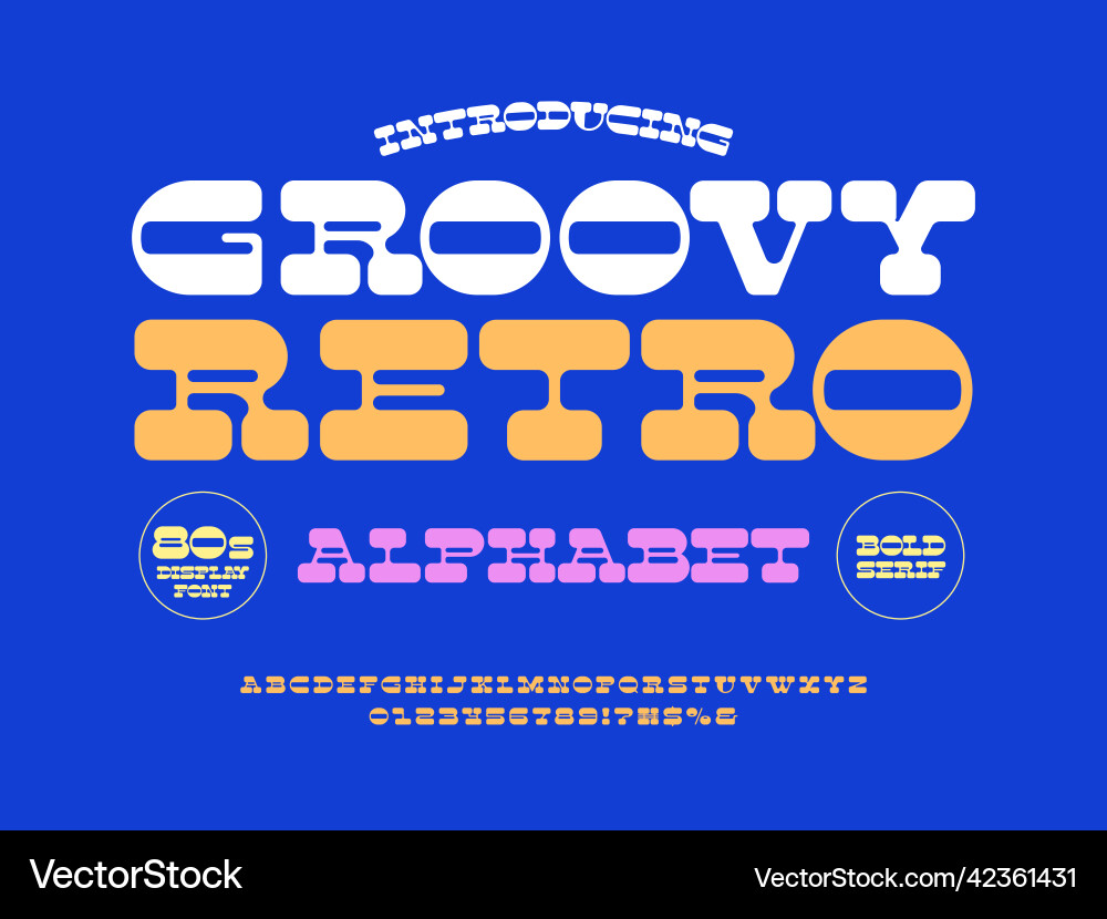 Groovy font Royalty Free Vector Image - VectorStock