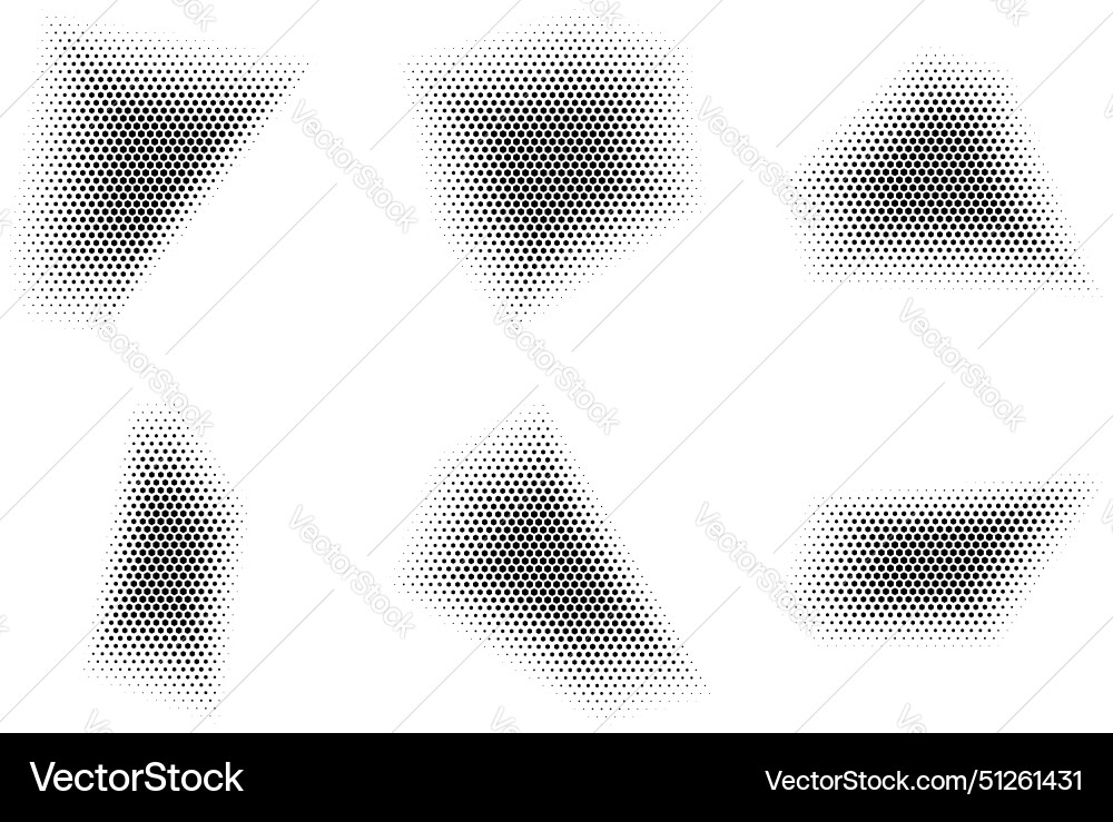 Halftone hexagon pattern reprographic technique Vector Image