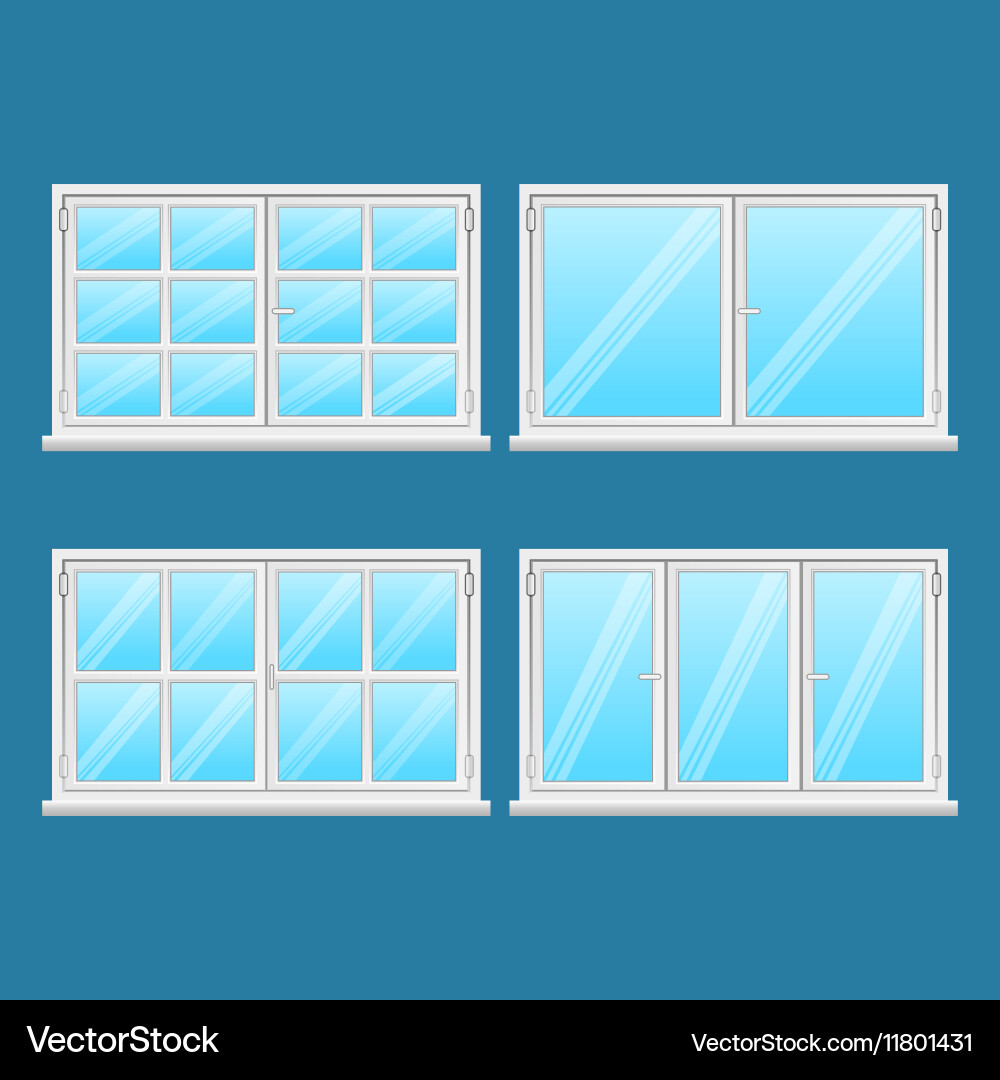 High quality aluminium windows stainless steel Vector Image