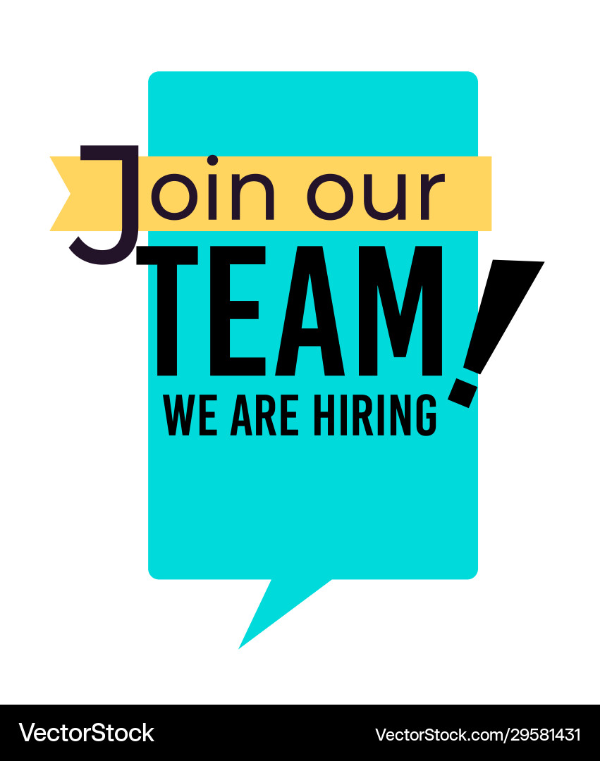 Hiring & Team Join Sign Royalty Free Vector Image