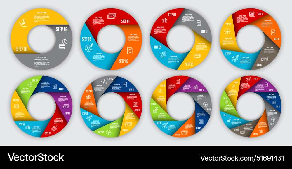 Infographic circle pie chart template diagrame Vector Image