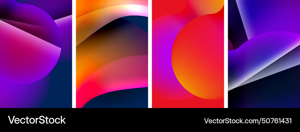 Liquid abstract shapes with gradient colors Vector Image