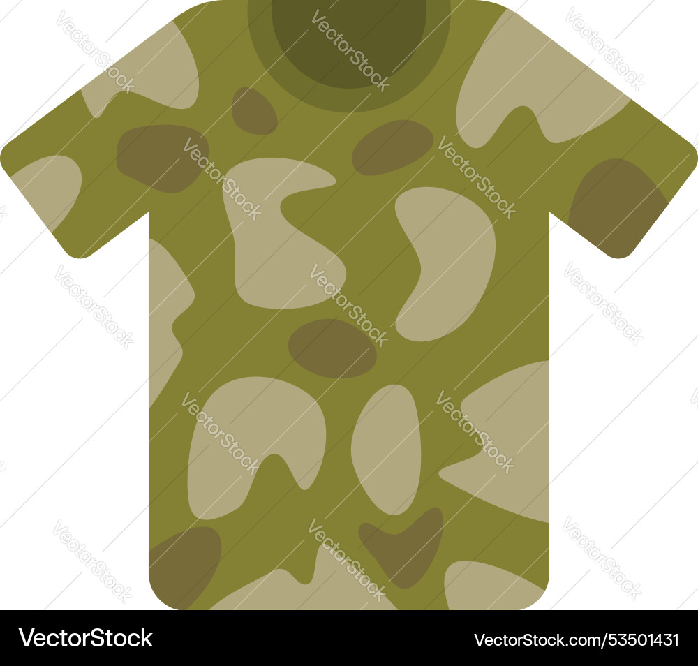 Military camouflage pattern t shirt with short Vector Image