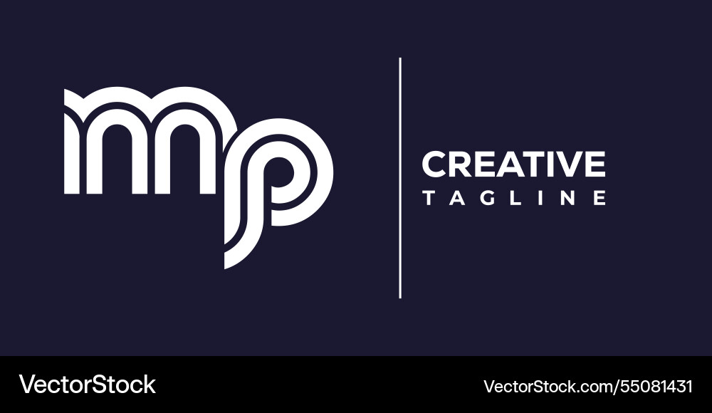 Mp abstract logo Royalty Free Vector Image - VectorStock