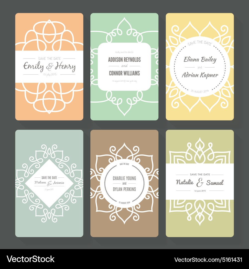 Ornamentale Kartenvorlagen Lizenzfreies Vektorbild