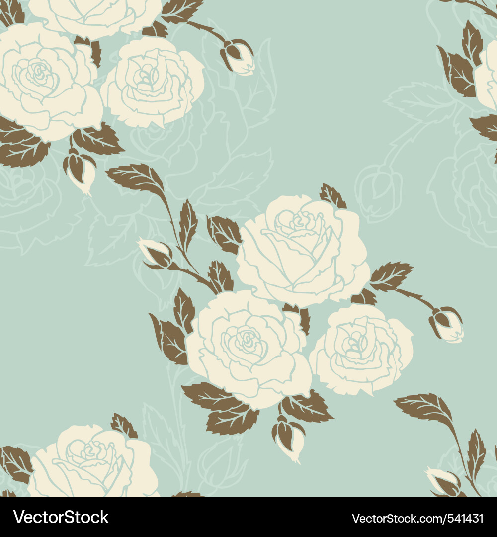 Romantic Rose Seamless Pattern Royalty Free Vector Image