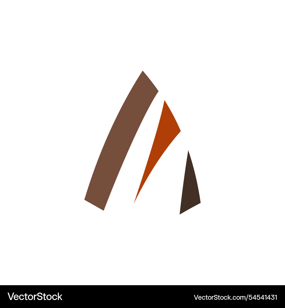 Stylized letter a logo brown symbol Royalty Free Vector