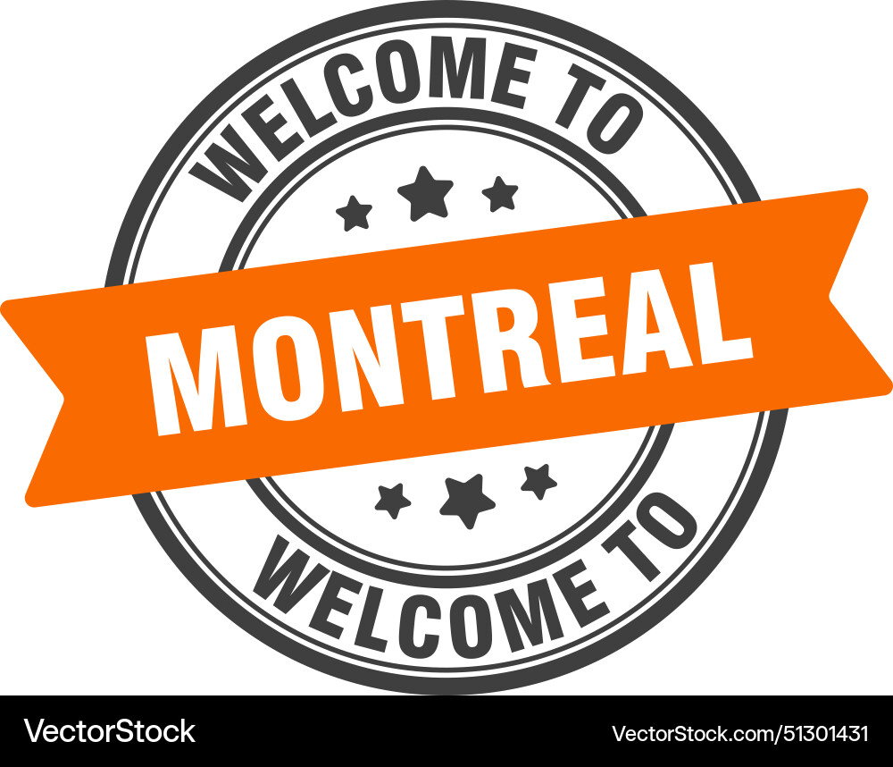 Welcome to montreal stamp round sign Royalty Free Vector