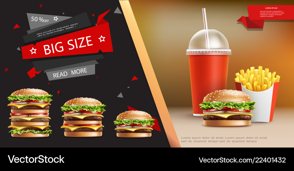 Fast Food Advertising Template Royalty Free Vector Image