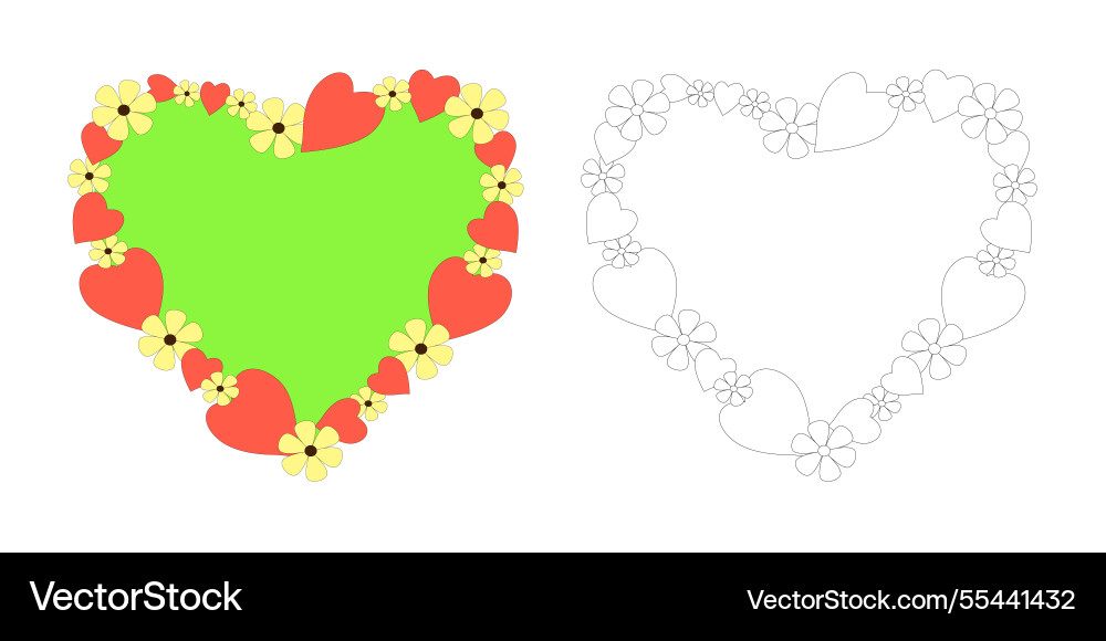 Heart of love valentines day shape Royalty Free Vector Image