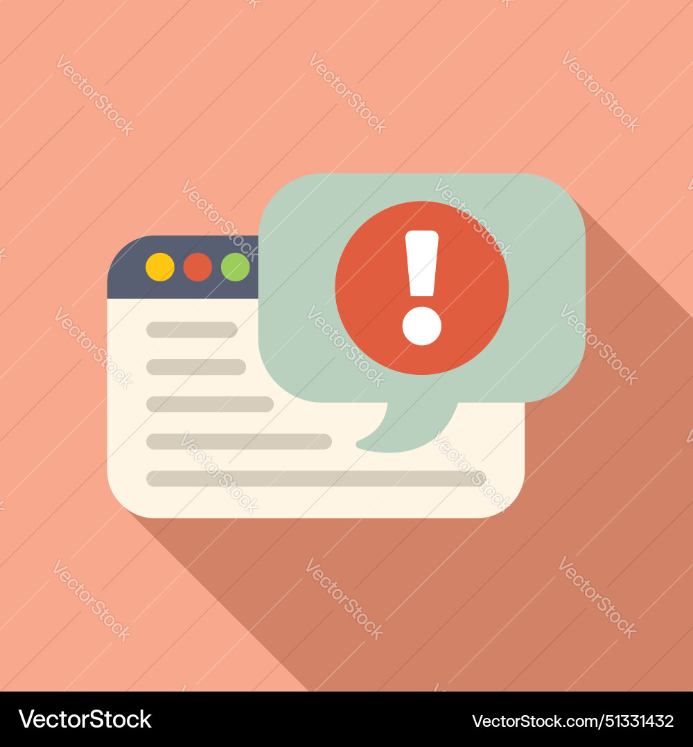 Important alert notification on web page icon Vector Image