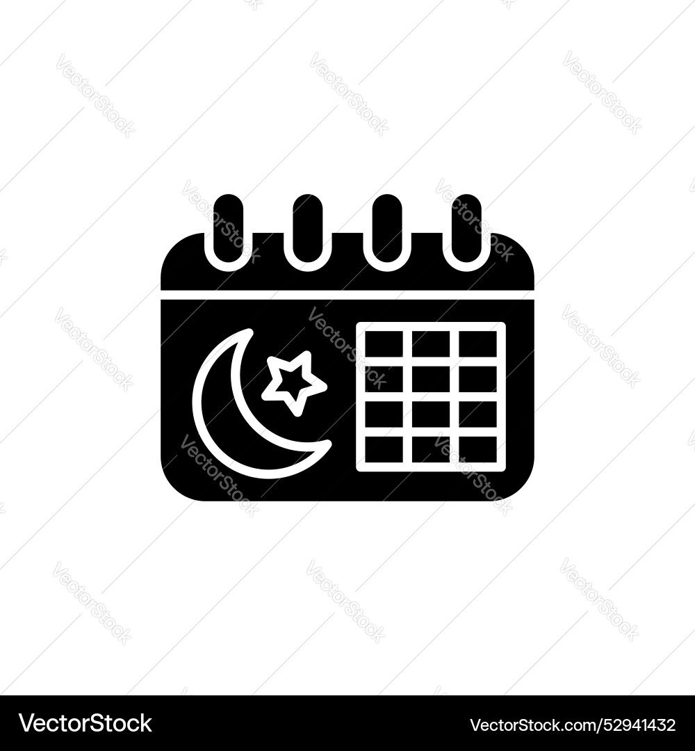Islamic calendar icon set muslim eid or ramadan Vector Image