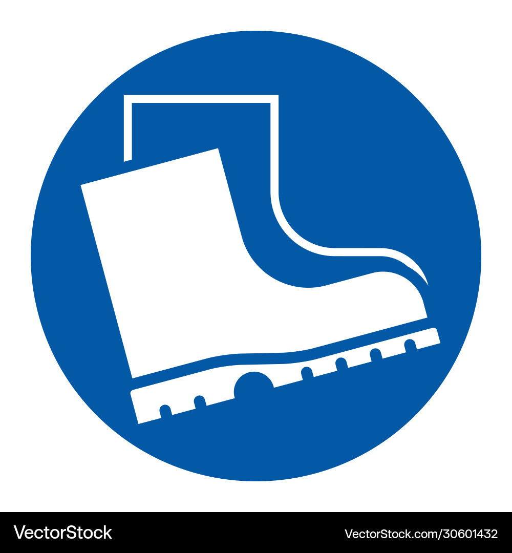 Safety Footwear Sign - Protective Boots Royalty Free Vector