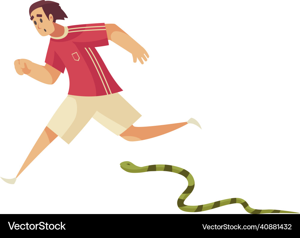 Scared guy snake composition Royalty Free Vector Image