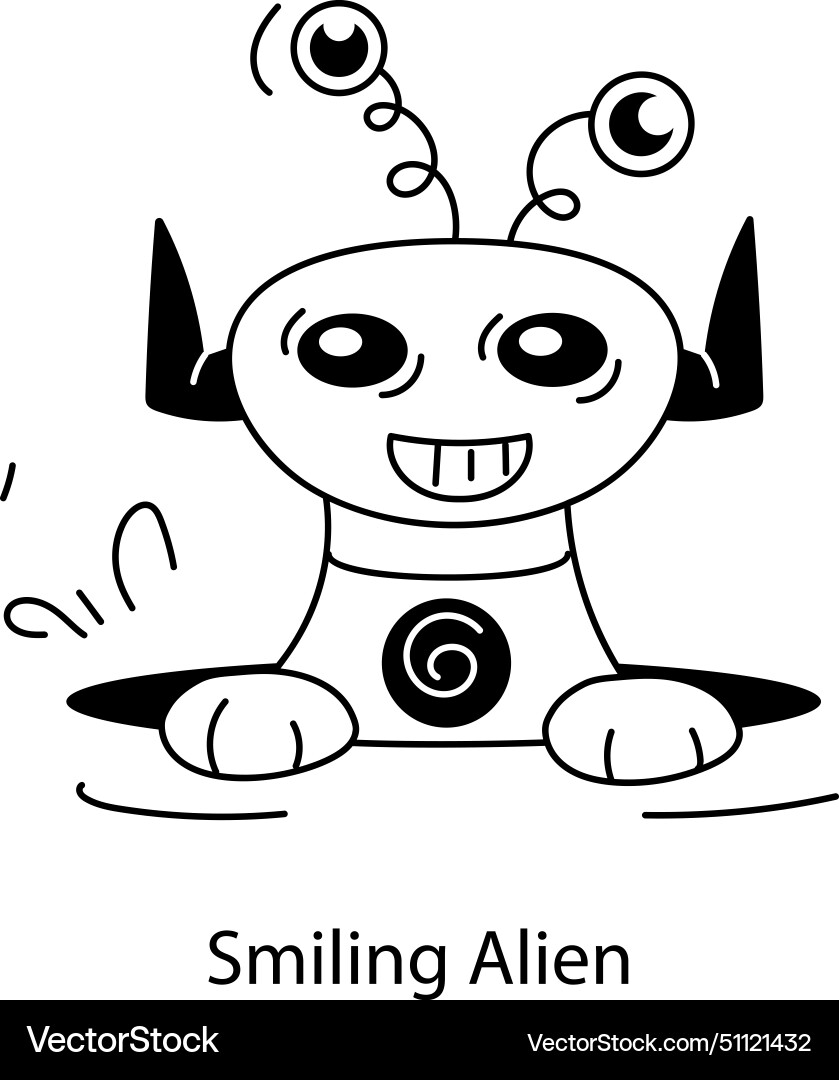 Smiling alien Royalty Free Vector Image - VectorStock