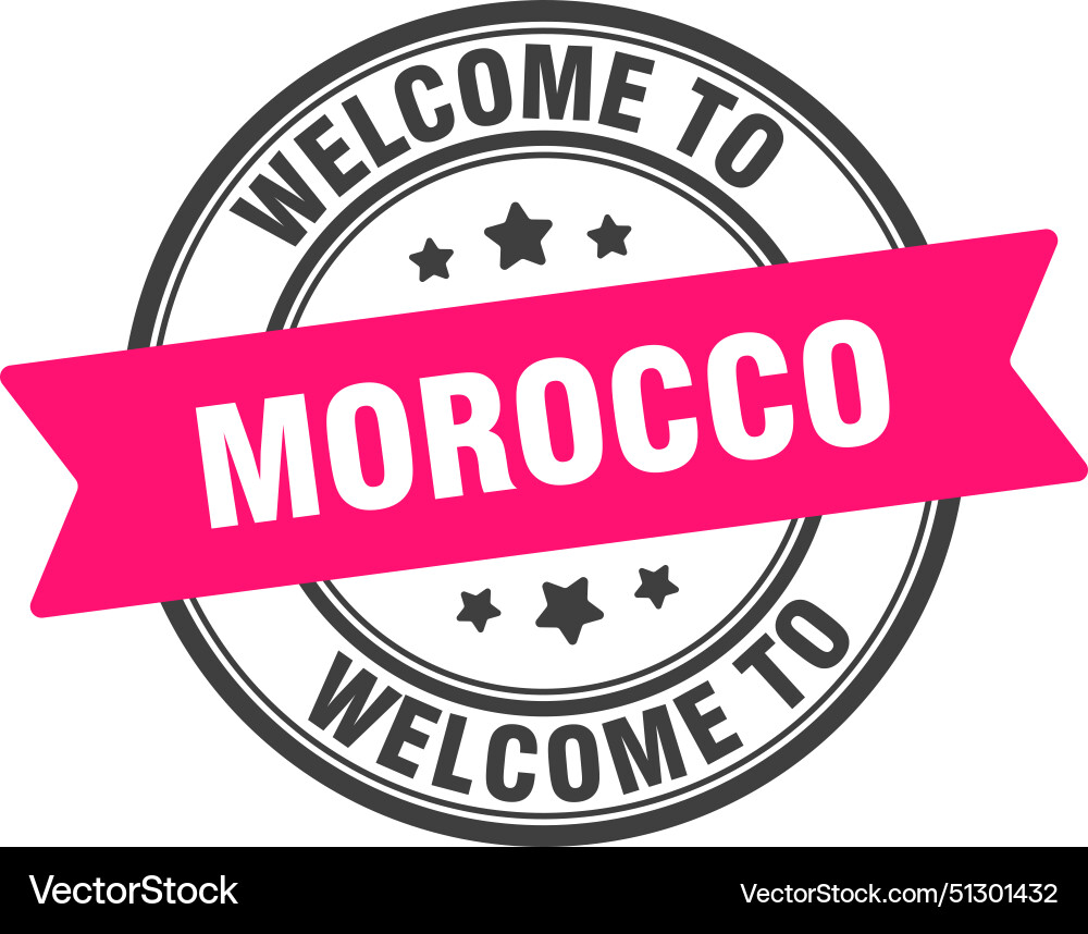 Welcome to morocco stamp morocco round sign Vector Image