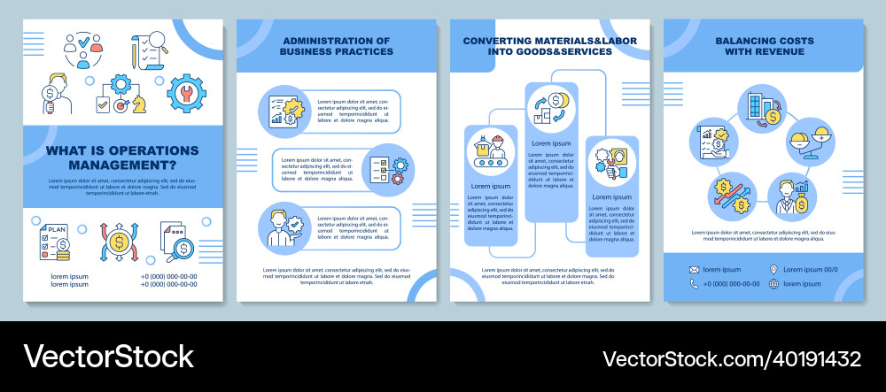 What is operations management brochure template Vector Image