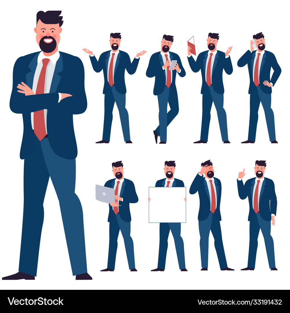 Young Businessmen - Flat Design Characters Vector Image
