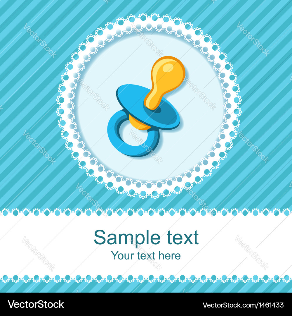 Baby shower with pacifier Royalty Free Vector Image