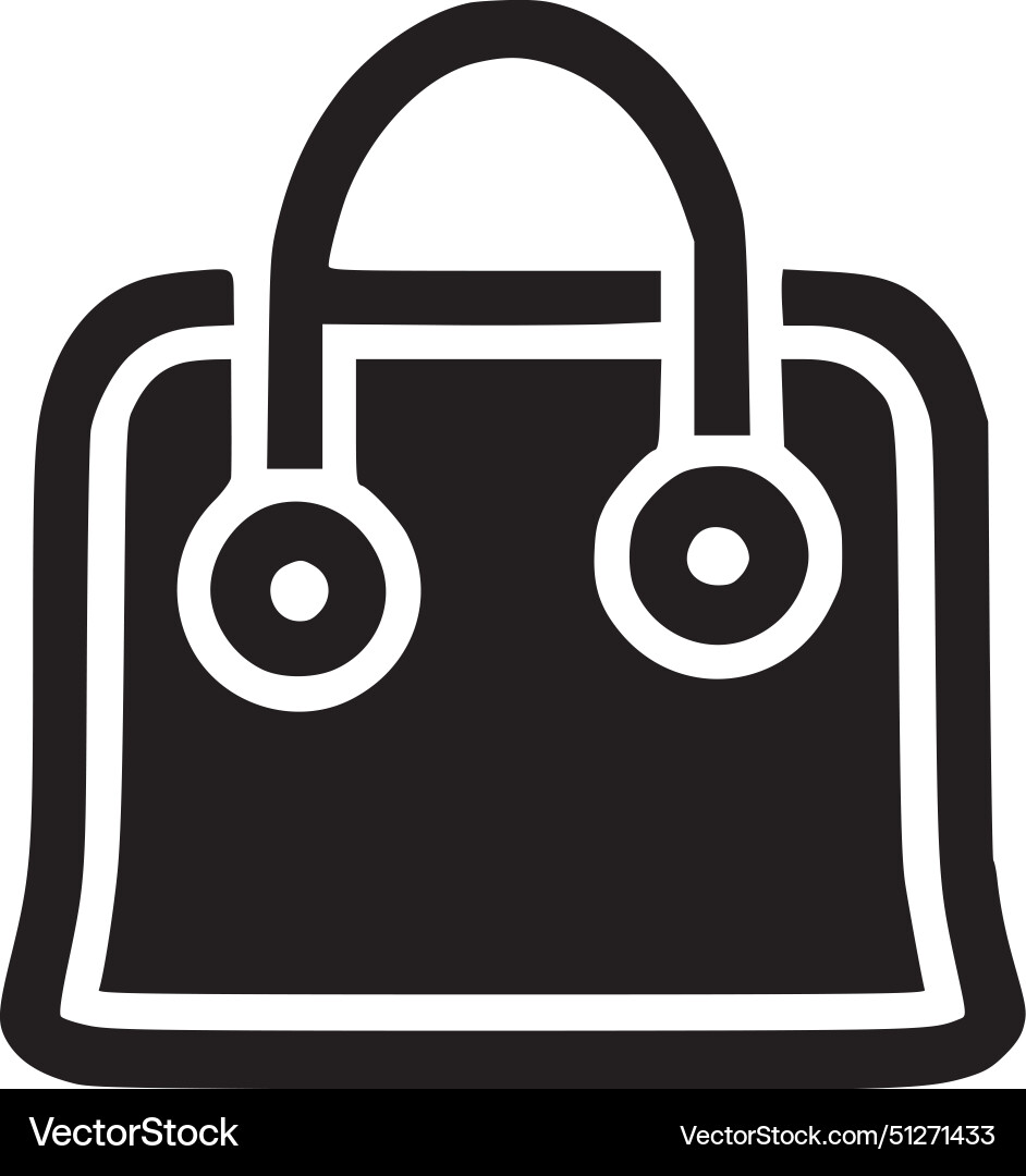 Bag - minimalist and flat logo Royalty Free Vector Image