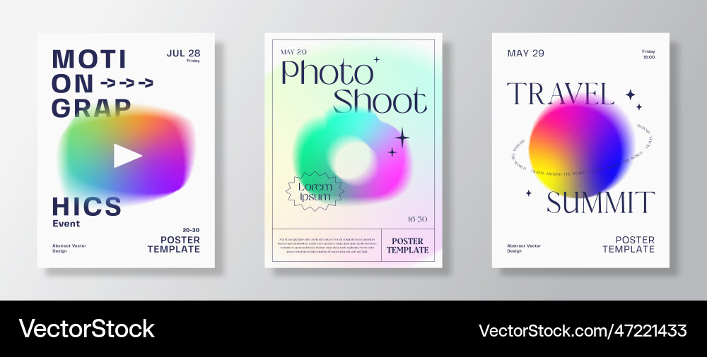 Blurry shapes y2k brutalism abstract poster Vector Image