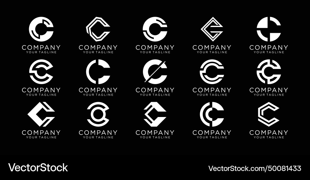 Creative letter c icon set design for business Vector Image