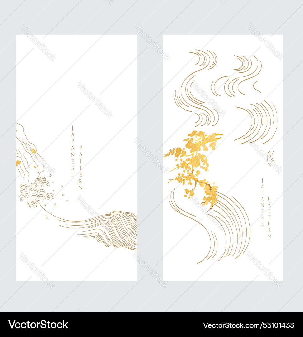 Japanese Wave Landscape Royalty Free Vector Image