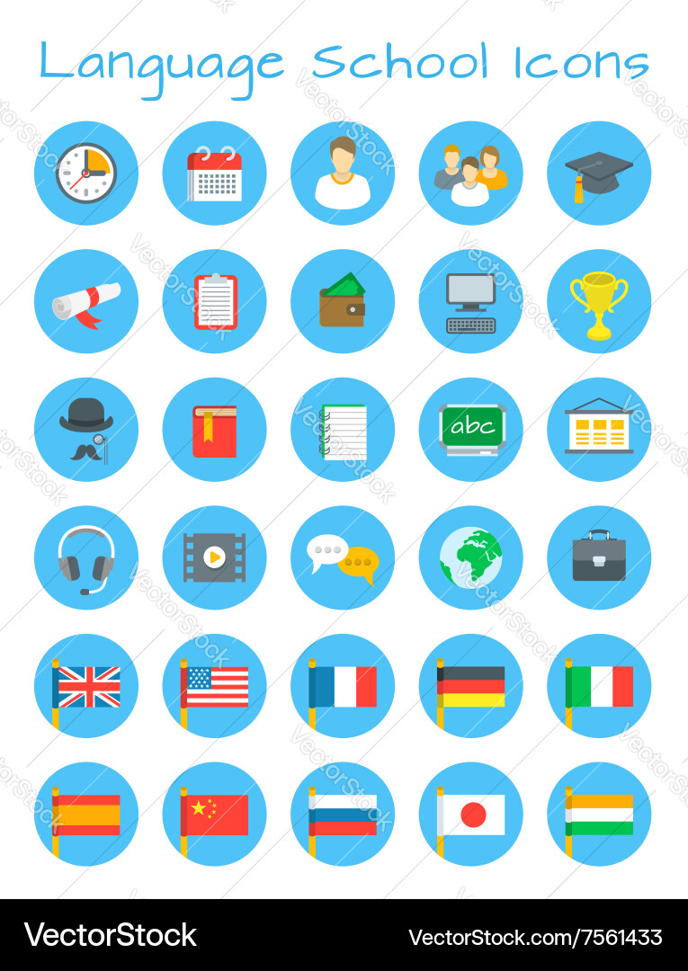Language Learning Icons - Education Royalty Free Vector