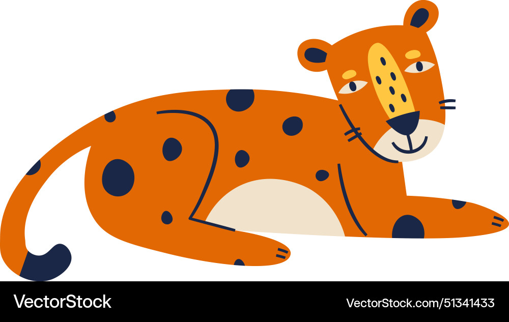 Lying leopard cartoon Royalty Free Vector Image