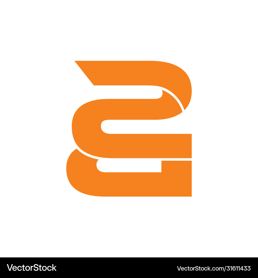 Number two simple geometric logo Royalty Free Vector Image