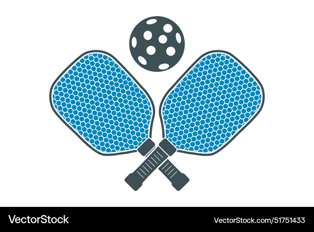 Pickleball paddle on white background Royalty Free Vector