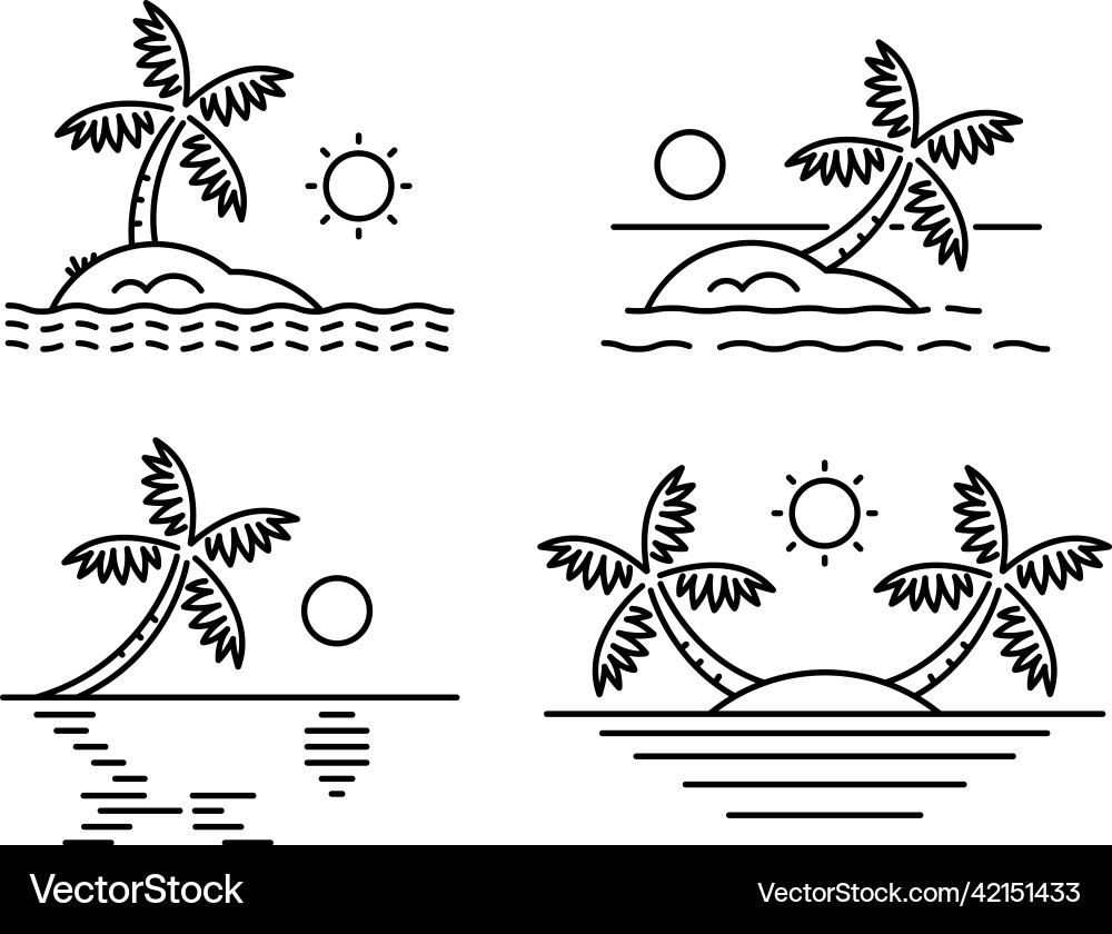 Simple design sunset symbol Royalty Free Vector Image