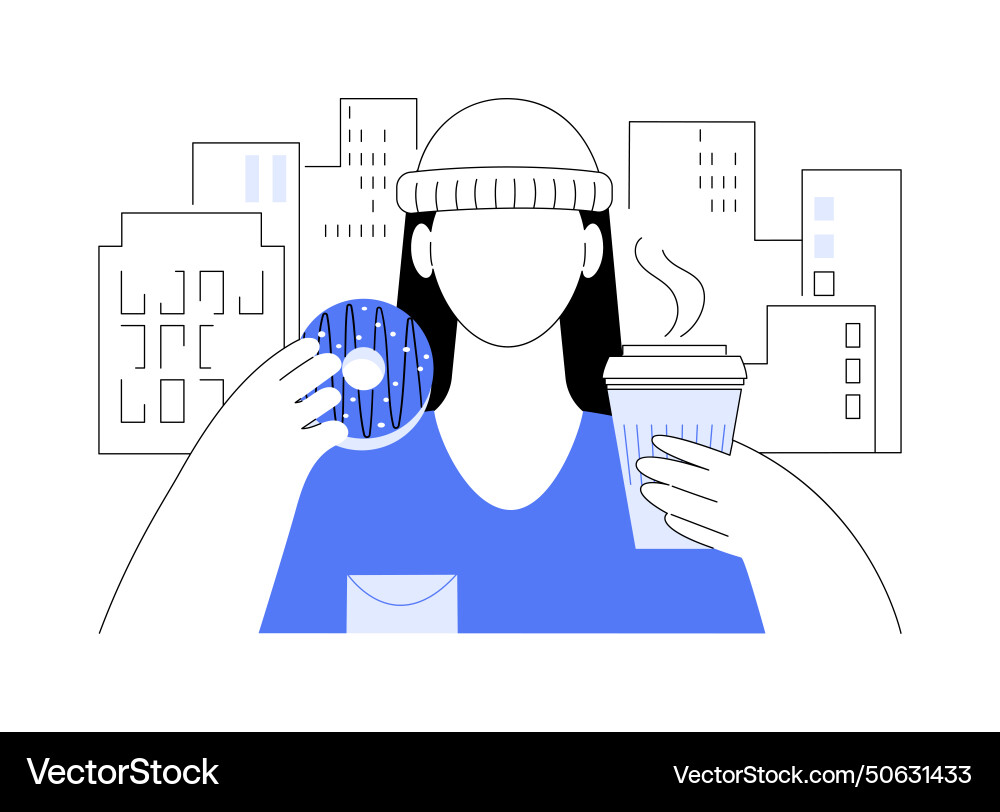 Snacking on the way isolated cartoon Royalty Free Vector