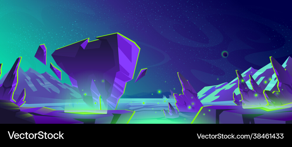 Space background with landscape alien planet Vector Image