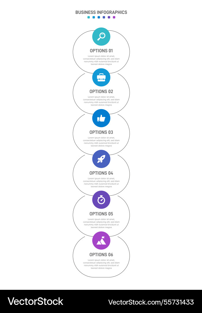 Vertical progress bar featuring 6 arrow-shaped Vector Image