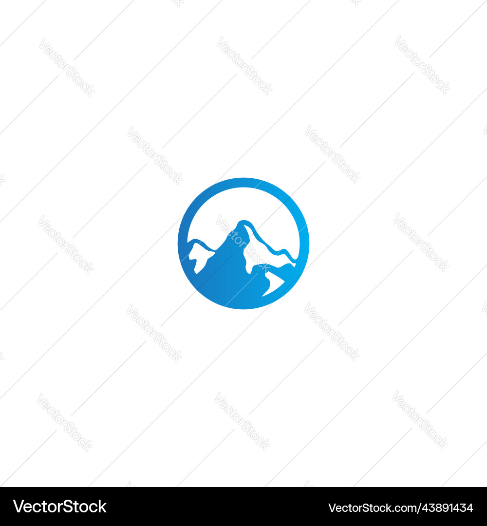 Blue mountain logo Royalty Free Vector Image - VectorStock