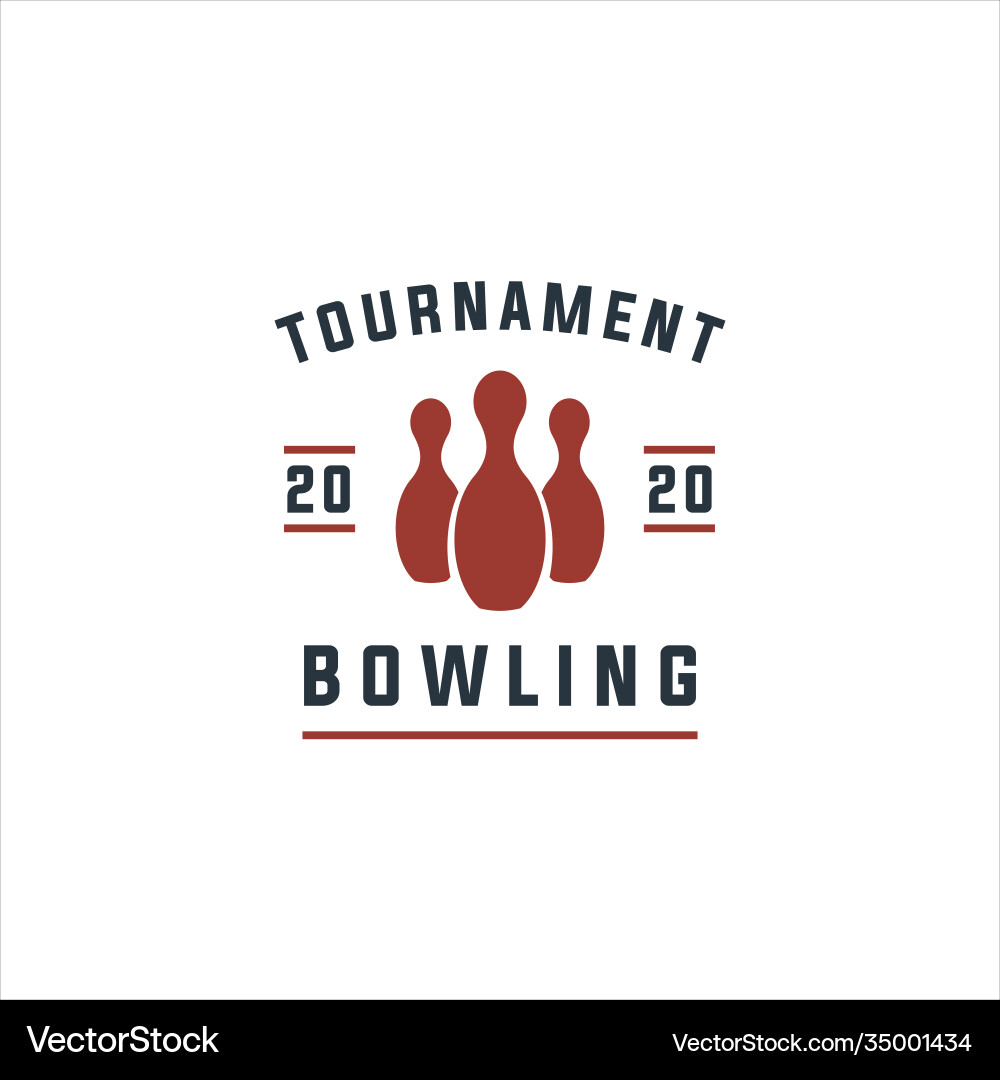Bowling logotype emblem and badge Royalty Free Vector Image