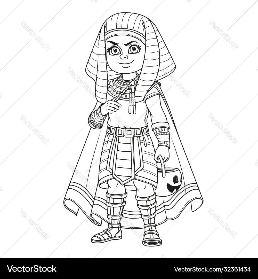 Egyptian Boy Pharaoh Costume Royalty Free Vector Image