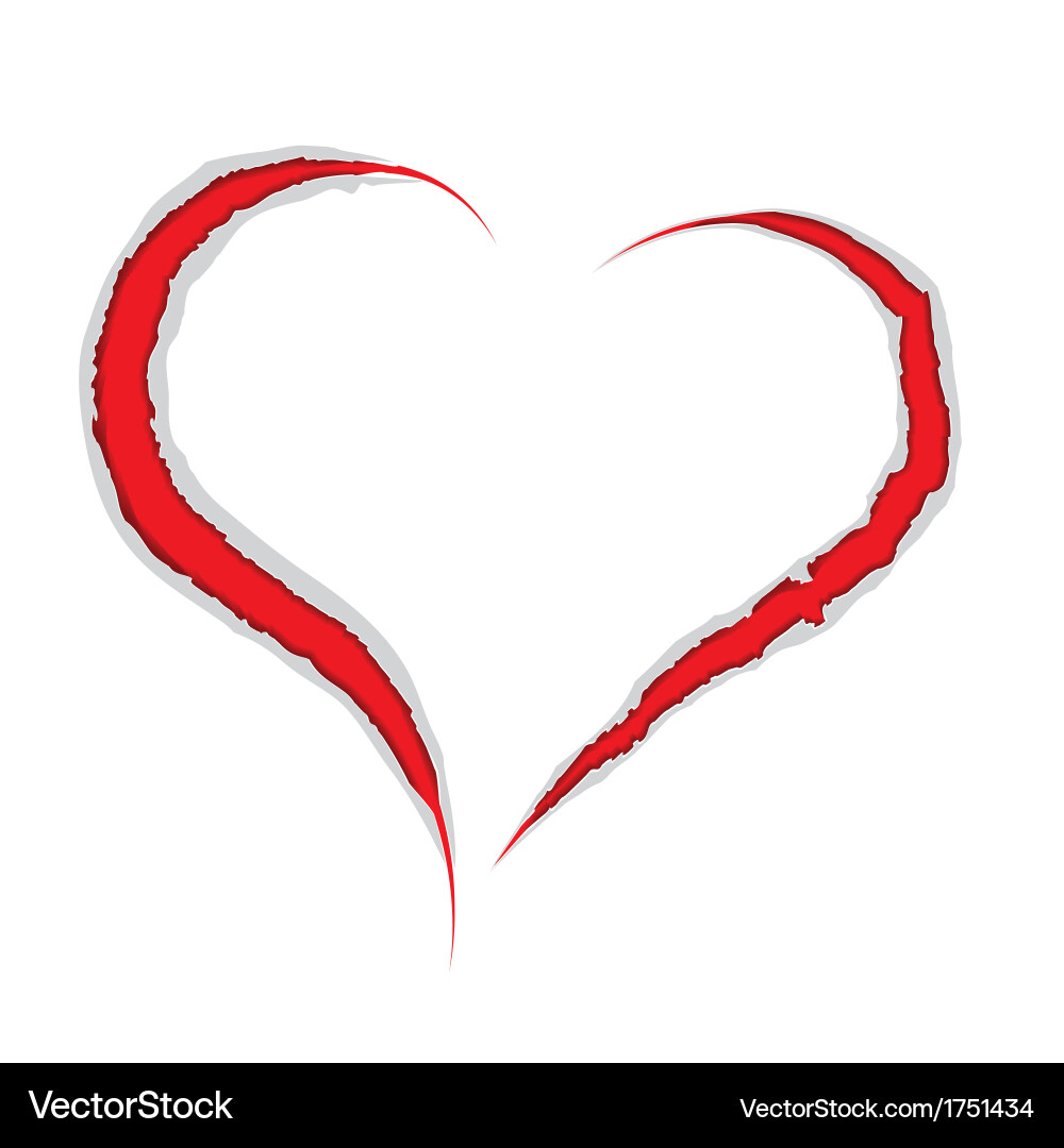 Heart Scratch Valentine Royalty Free Vector Image