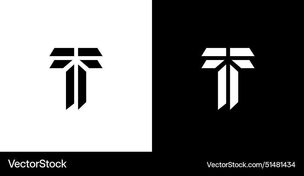 Modern and strong letter t initials logo design Vector Image