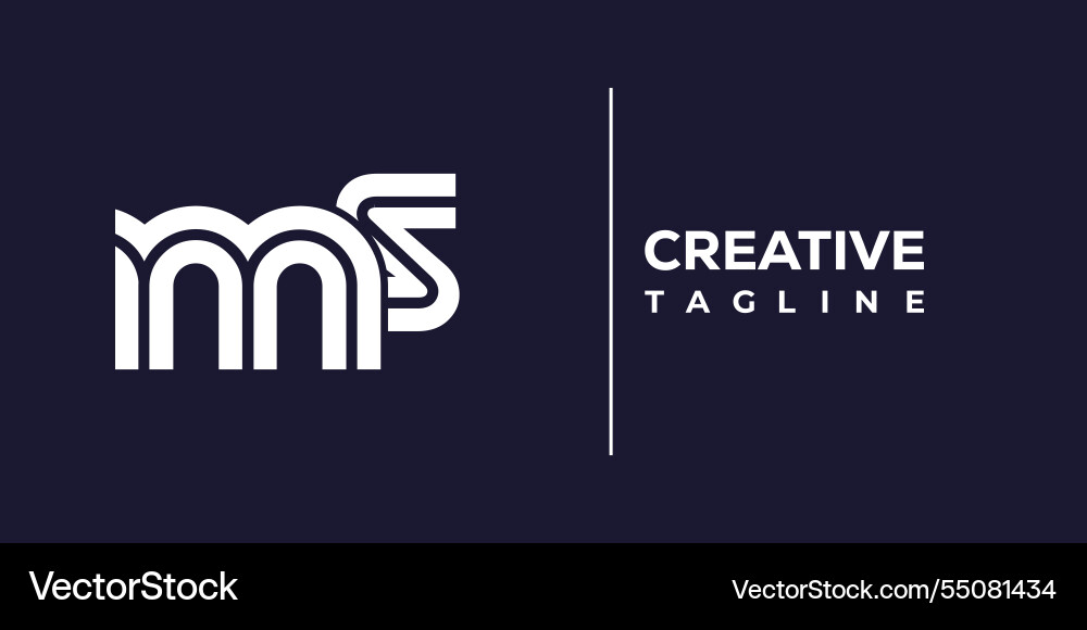 Ms abstract logo Royalty Free Vector Image - VectorStock