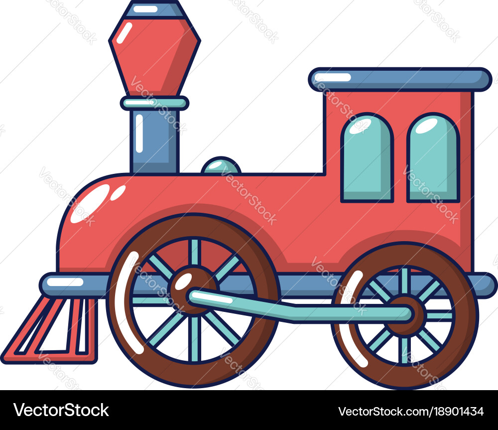 Old train icon cartoon style Royalty Free Vector Image
