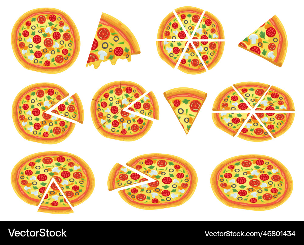 Pizza design isolated on white background Vector Image